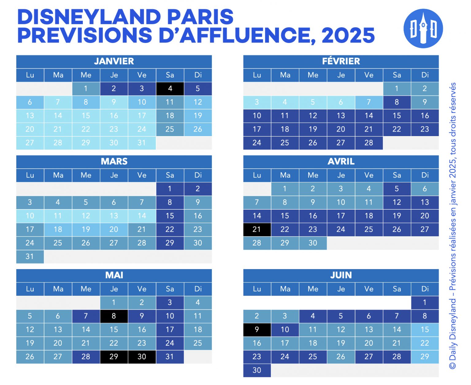 Prévisions d’affluence 2025, visiter Disneyland Paris sans trop ...